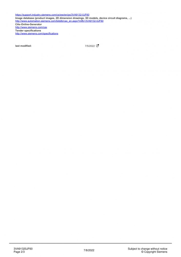 3VA9132-0JF60 technical document page 2