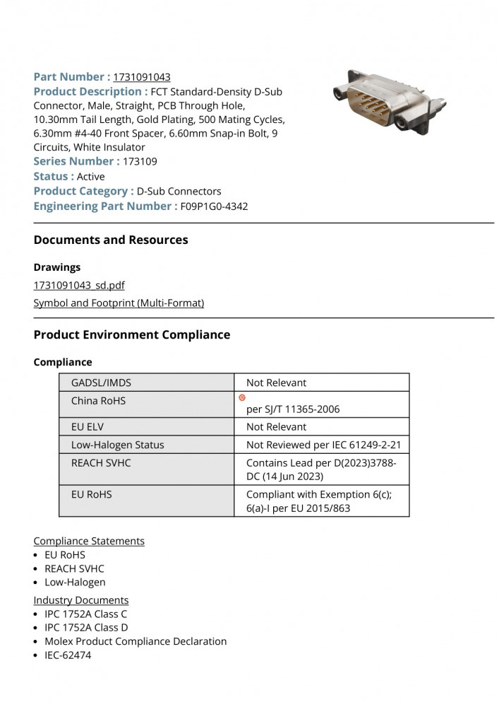 Product drawing page 1