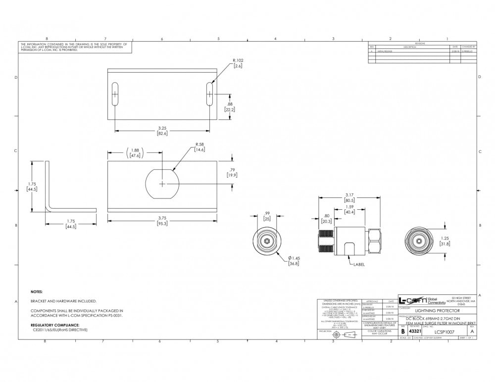 L-com LCSP1007 technical drawing