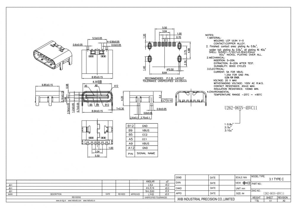 U262-061N-4BVC11 technical drawing