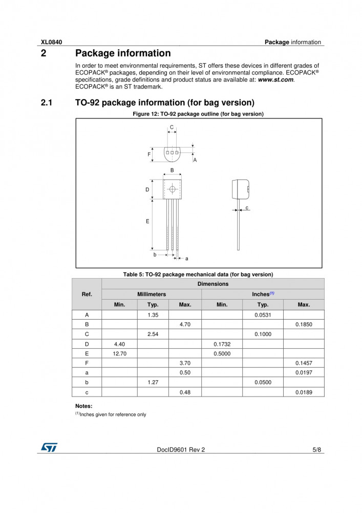 XL0840 datasheet page 5