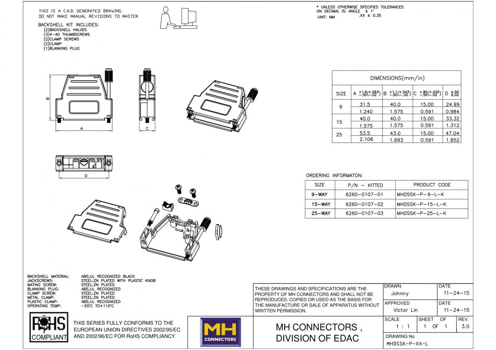 MHDSSK-P-25-L-K technical drawing page