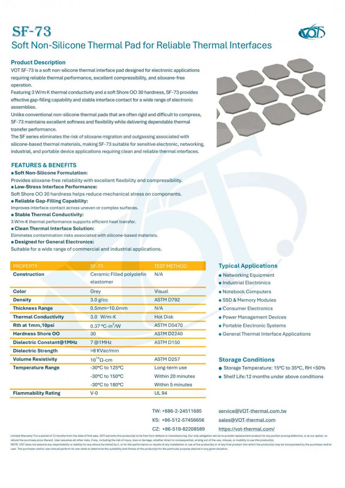 VOT SF-73 technical document page 1