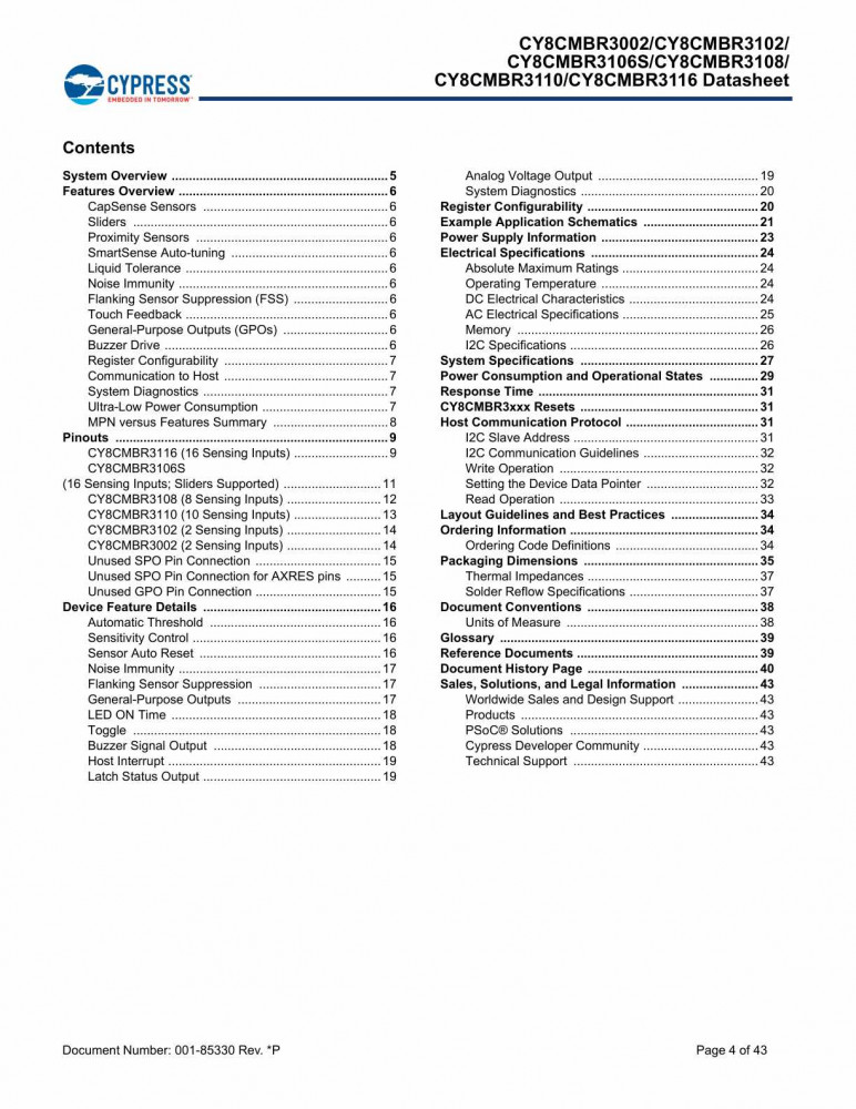 CY8CMBR3102 technical document page 5