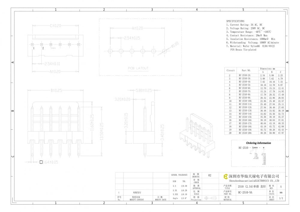 HCTL HC-2510 series technical drawing preview