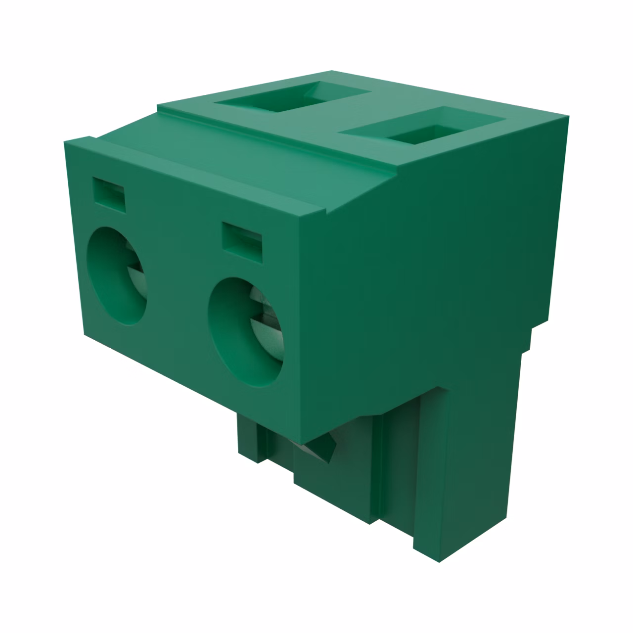 7.62mm Pitch Eurostyle 180° Wire Entry Plug, without Mounting Ends, 2 Circuits, Green for sale