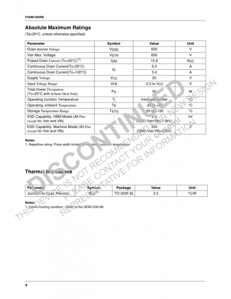 FSDM1265RB datasheet page 5