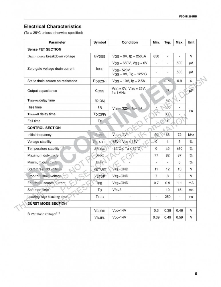 FSDM1265RB datasheet page 6
