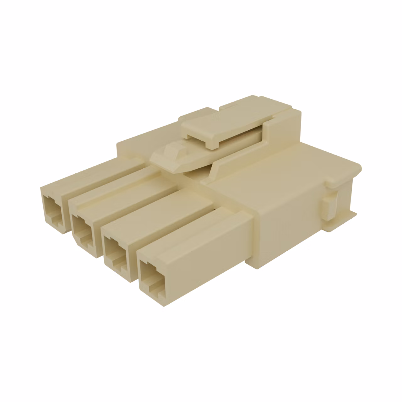 Mega-Fit ColorLock Tangless TPA-Capable Receptacle Housing, Single Row, 4 Circuit, UL 94V-0, Glow-Wire Capable, Natural for sale