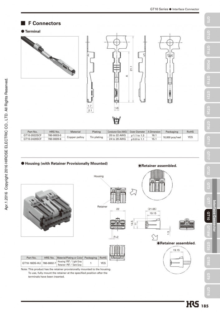 HRS GT10 series documentation page 2