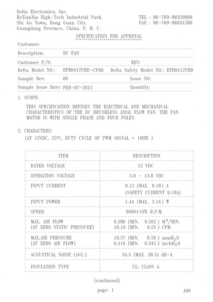 EFB0412VHD-CP09 specification page 2
