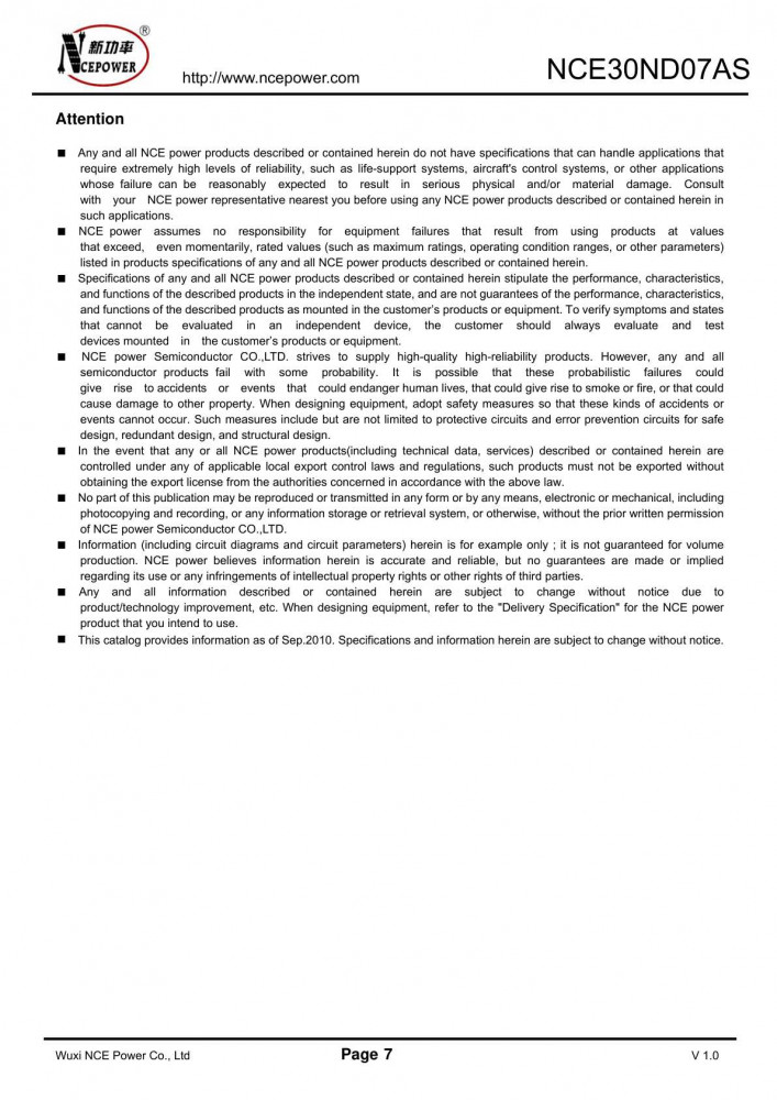 NCE30ND07AS datasheet page 7