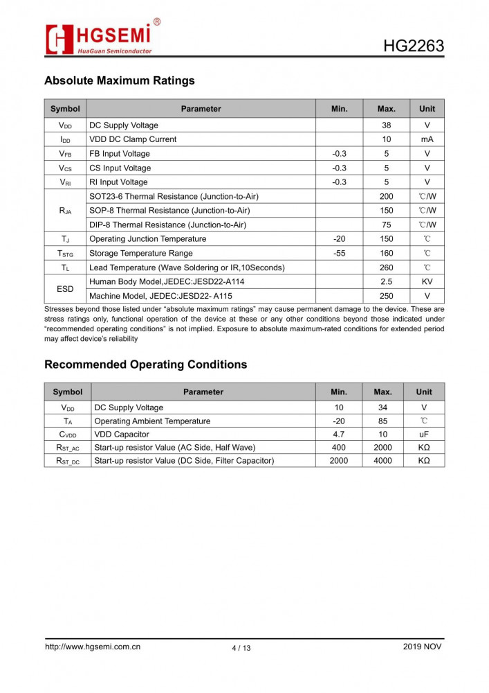 HG2263N datasheet page 4