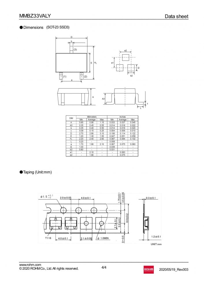 MMBZ33VALYT116 technical document page 4