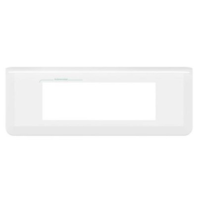 Mosaic - Plate 6 modules antimicrobial - Horizontal 6-module cover frame - White thermoplastic, halogen free, glossy antimicrobial for sale