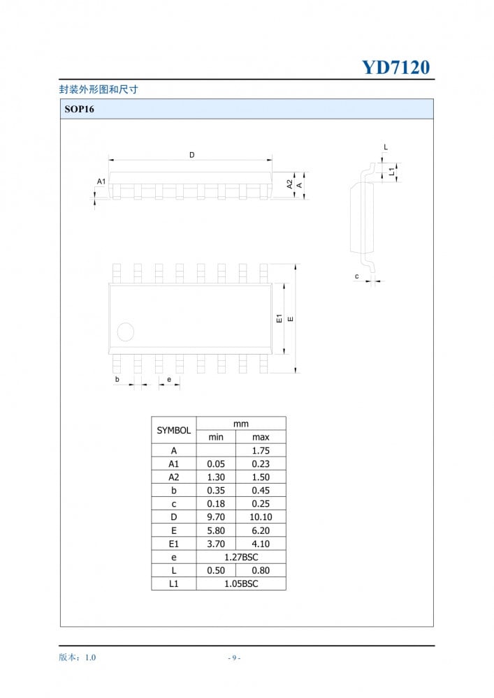 YD7120 datasheet page 9