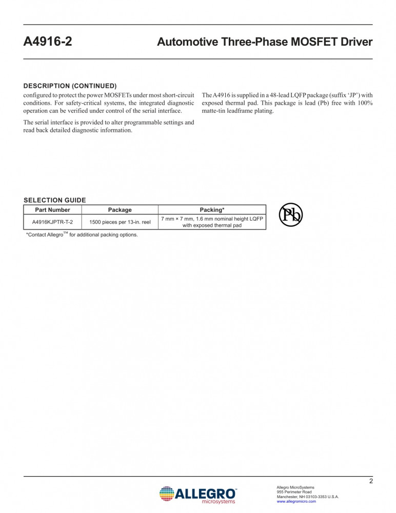 A4916 datasheet page 2