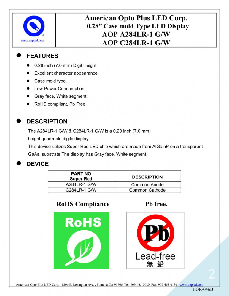 C284LR-1 datasheet page 2