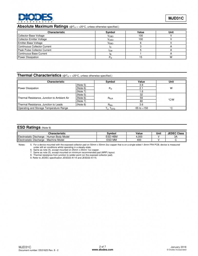 MJD31C-13 datasheet page 2