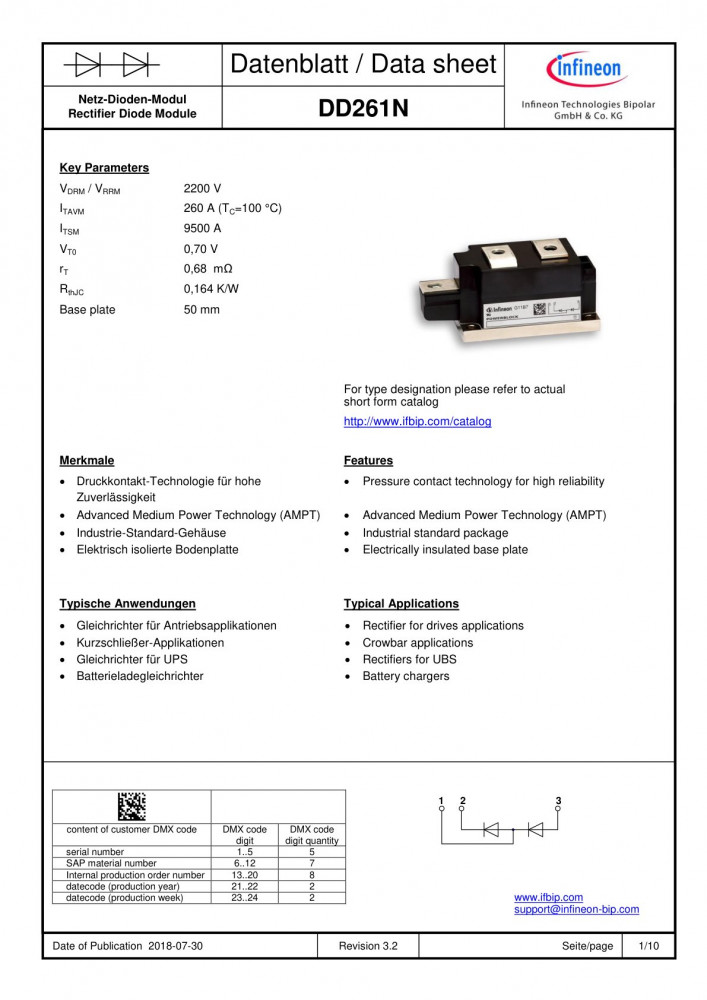 DD261N22K datasheet page 1