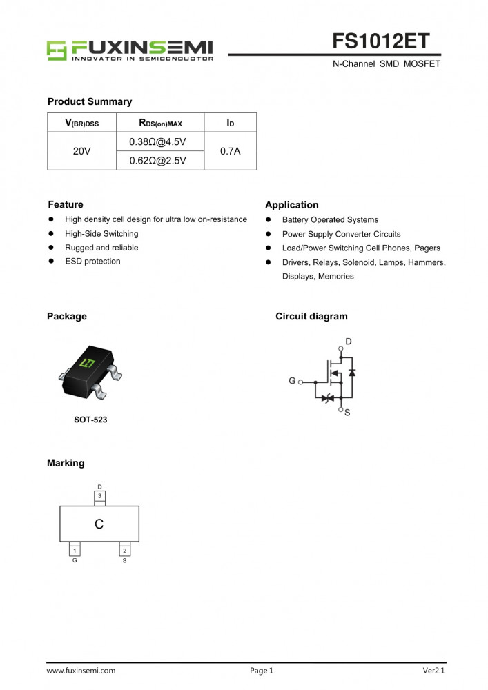 FS1012ET datasheet page 1