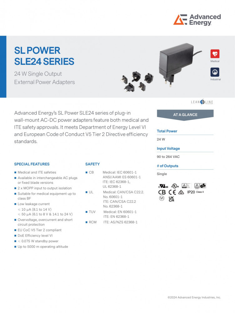 SLE24 series datasheet page 1