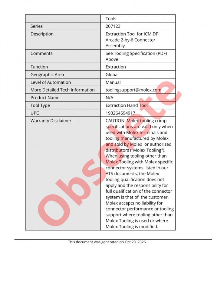 Tooling specification document image, page 2