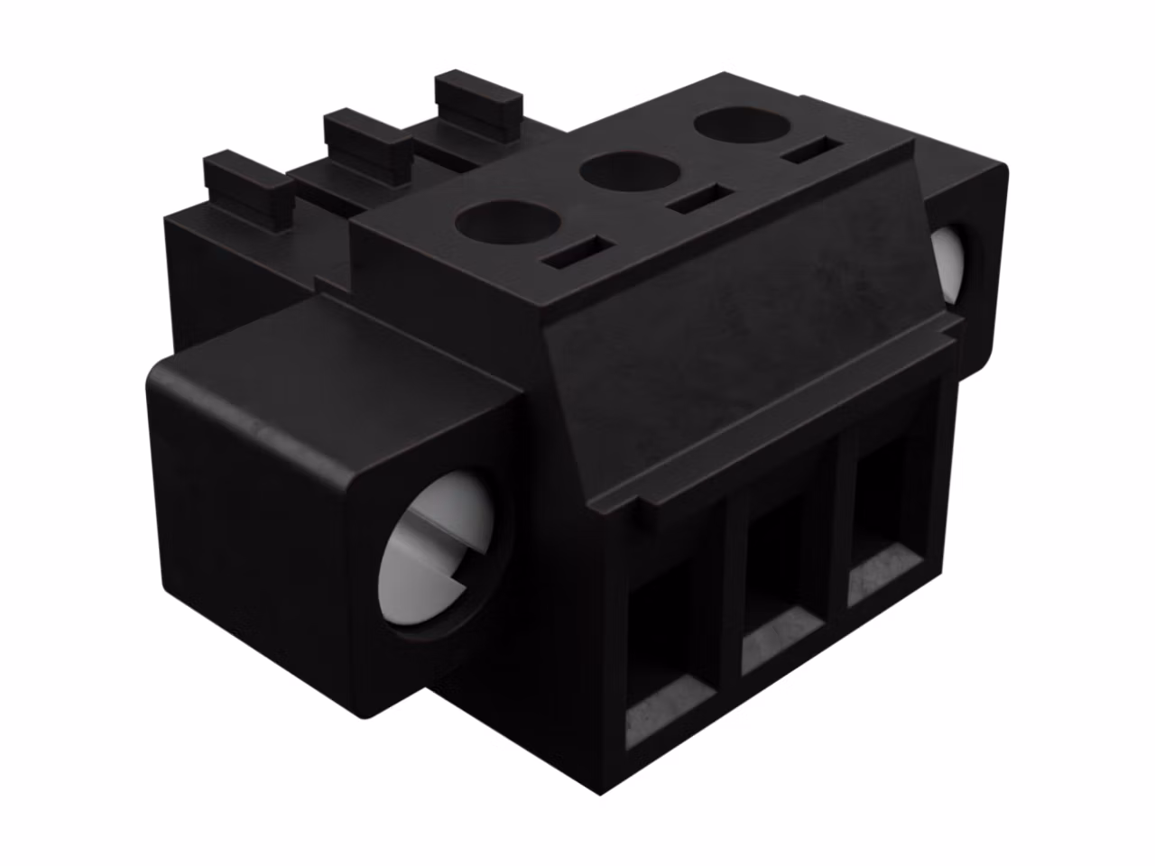 3.81mm Pitch Eurostyle Horizontal Plug, with Retention Screws, Gold (Au) Plated, Black, 3 Circuits for sale
