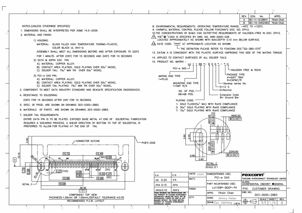 LU11683-B007-9H technical drawing page 1