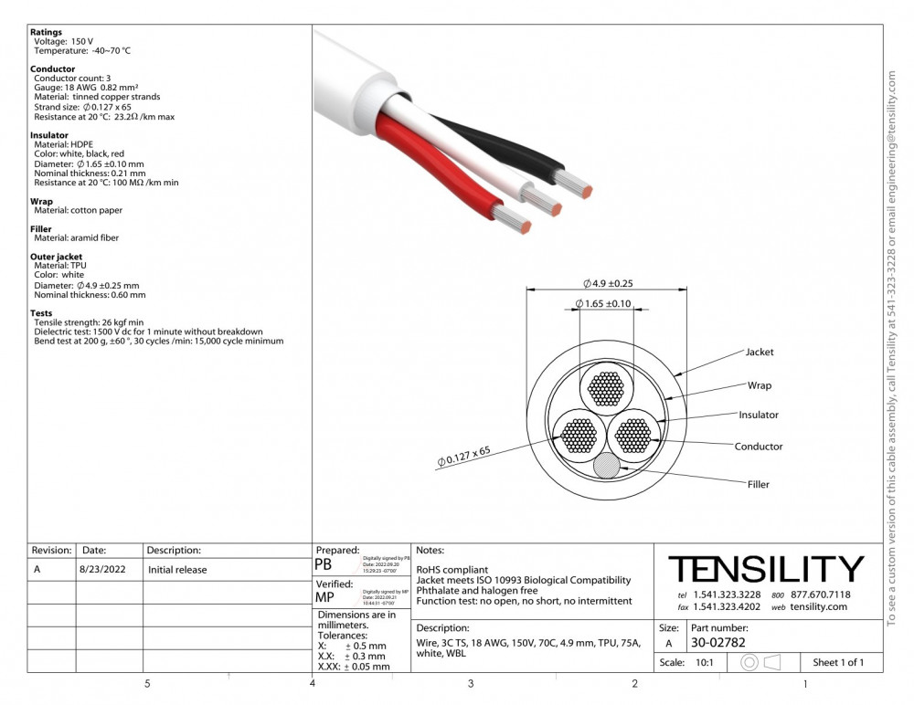 Tensility International 30-02782 product drawing preview
