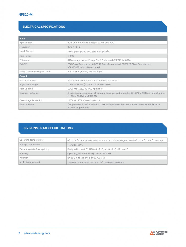 NPS20-M series document page 2