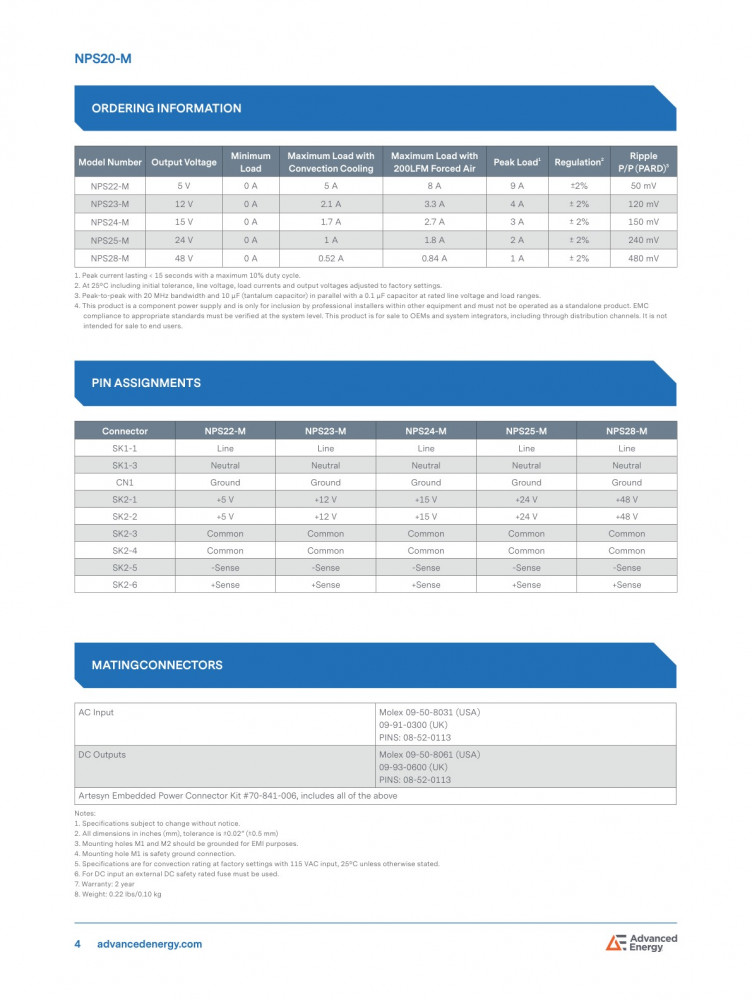 NPS20-M series document page 4