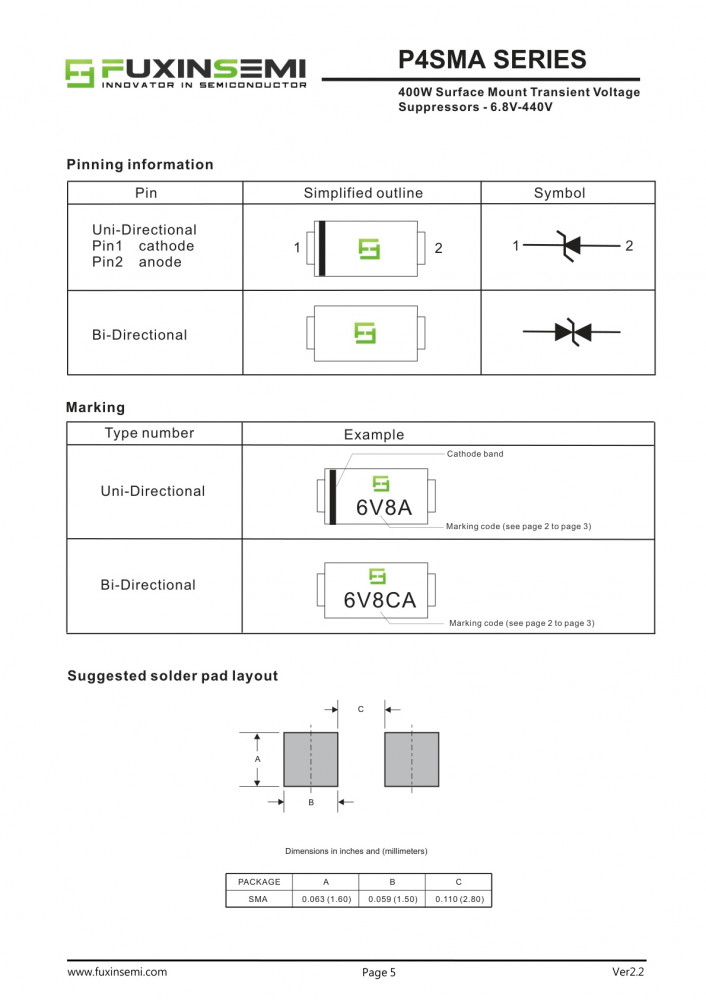 P4SMA6.8CA datasheet page 5
