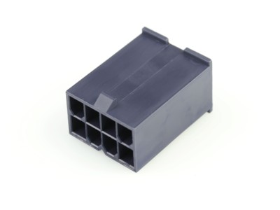 Mini-Fit Jr. Plug Housing, Dual Row without Panel Mount Ears, Nylon 6/6, UL 94V-2, 8 Circuits, Glow-Wire Capable, Black for sale
