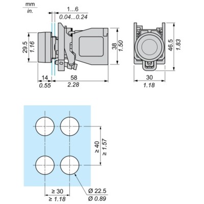 Schneider XB4BP21GEX Pushbutton Switch for sale