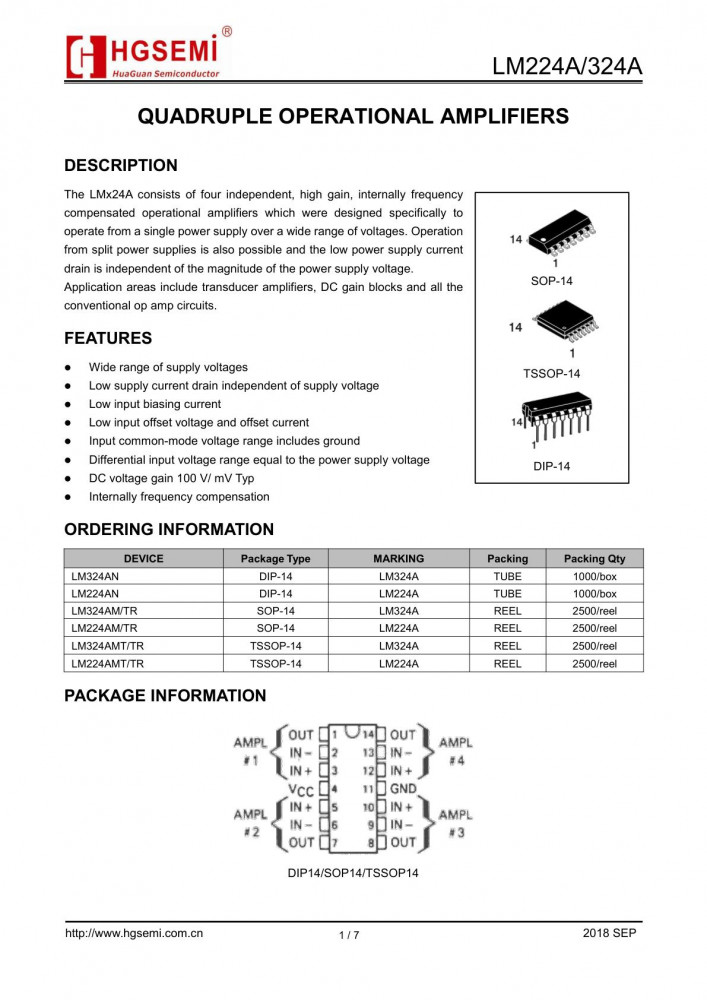 HGSEMI LM224A datasheet page 1