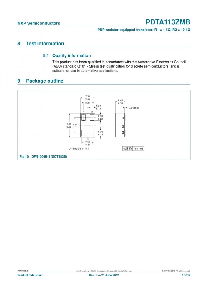 PDTA113ZMB datasheet page 8