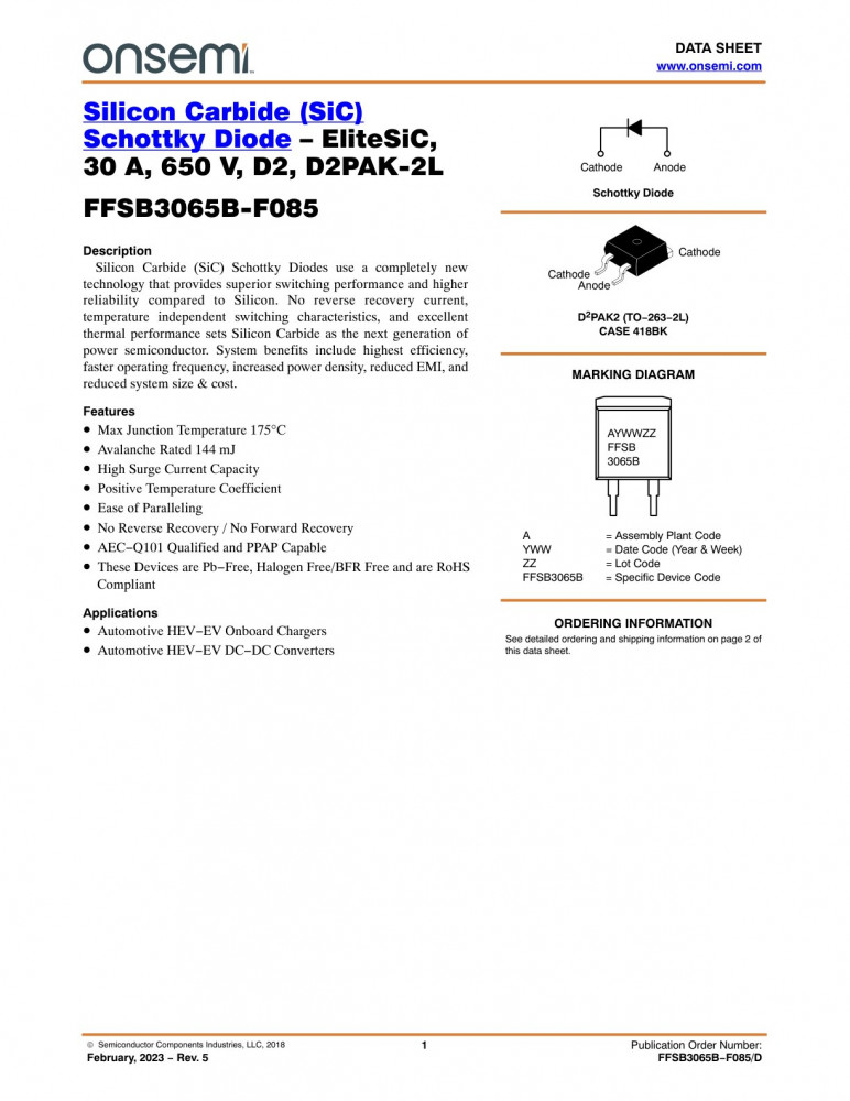 FFSB3065B-F085 datasheet page 1