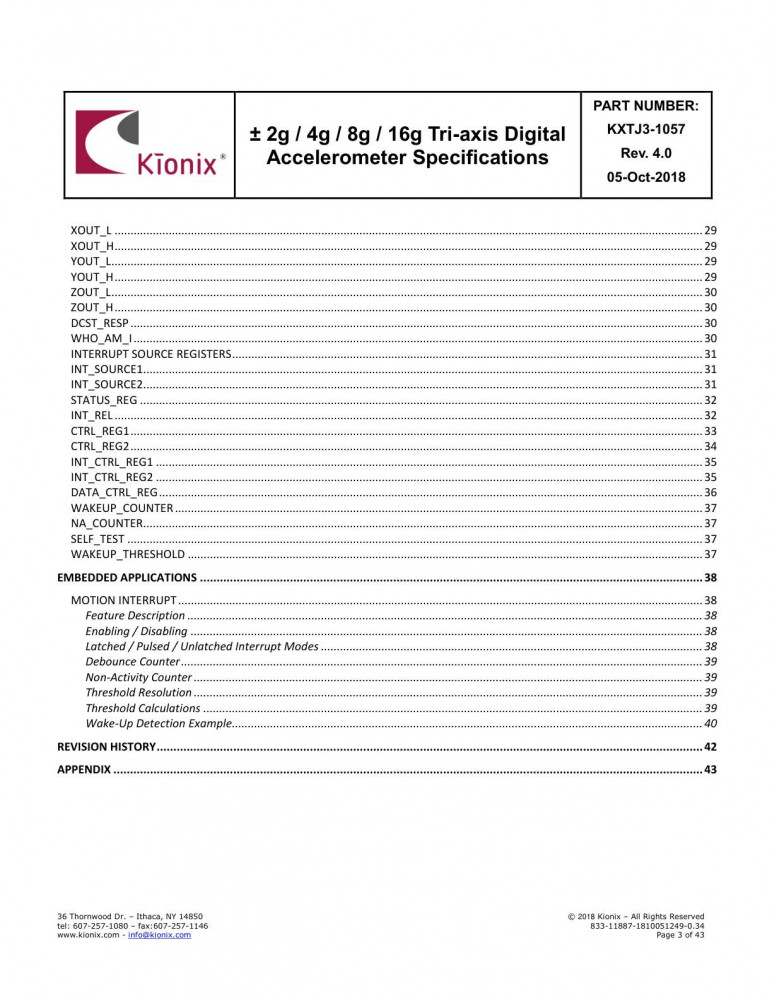 KXTJ3-1057 datasheet page 3