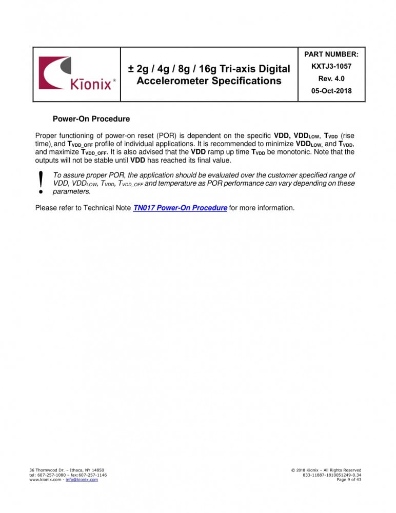 KXTJ3-1057 datasheet page 9