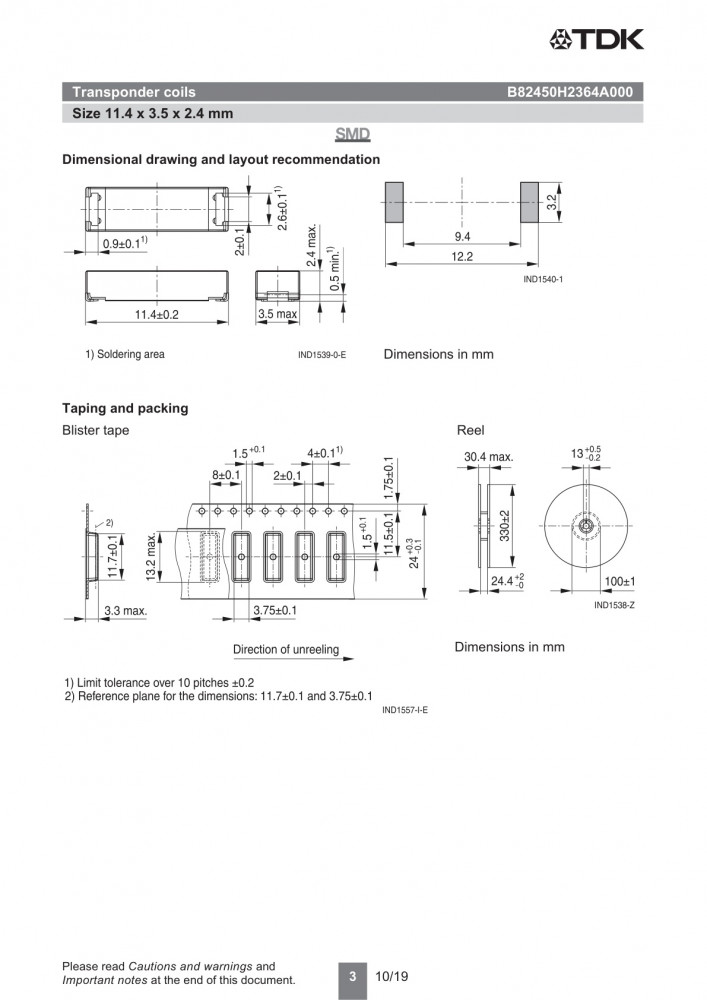 B82450H2364A000 technical document page 3