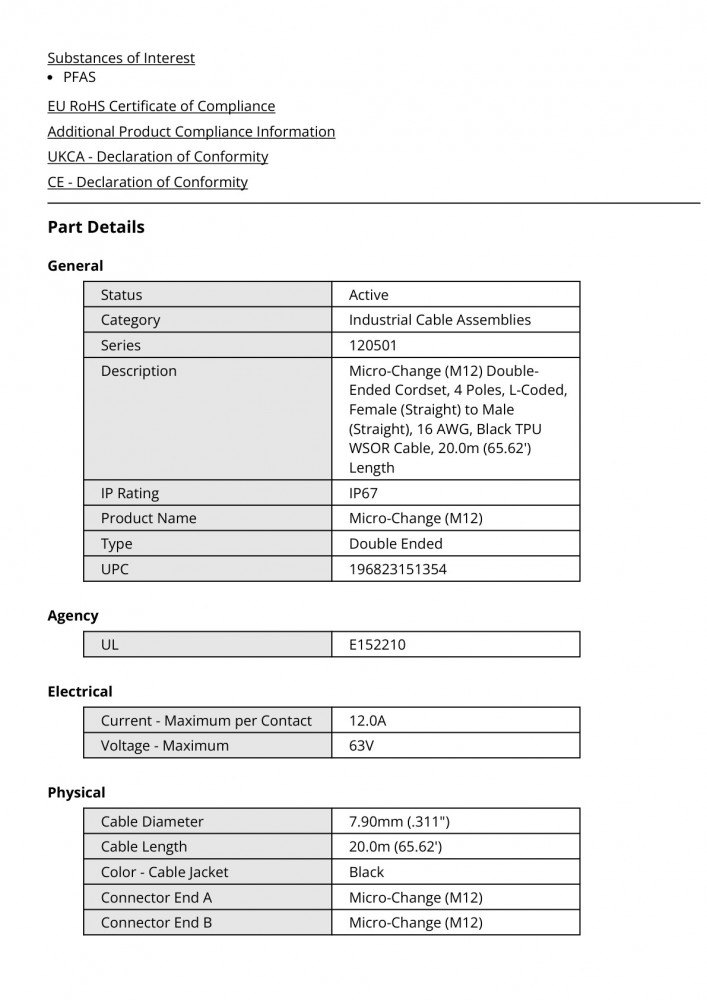 Molex product drawing, page 2