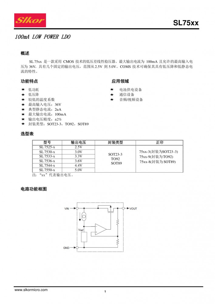 SL7533-8 datasheet page 1