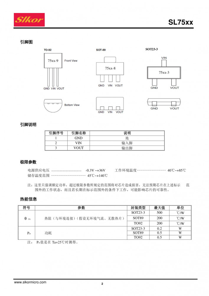 SL7533-8 datasheet page 2