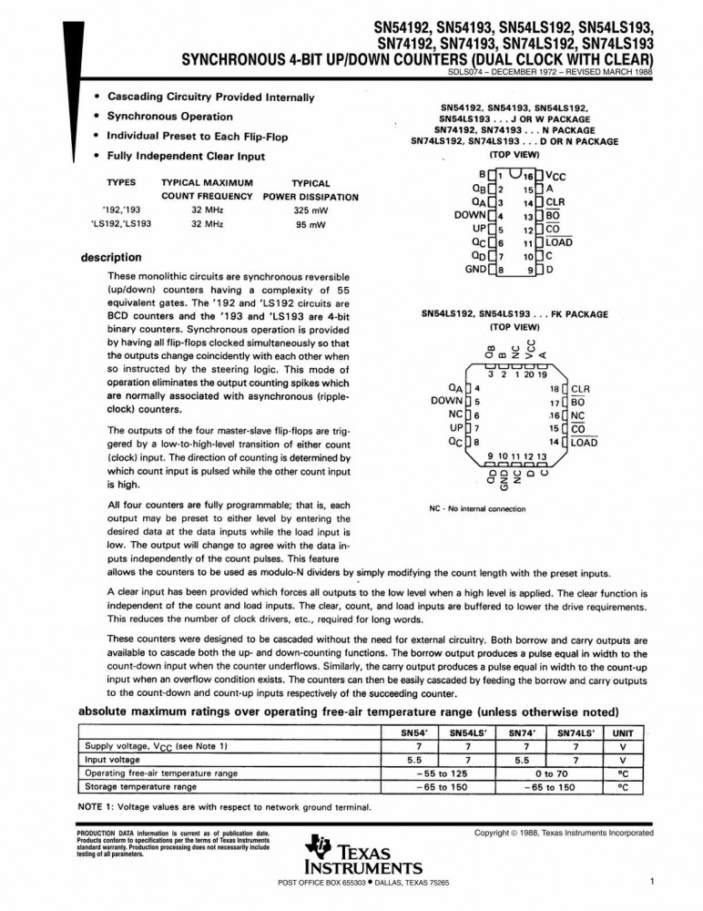 54L192DM/B datasheet page 2