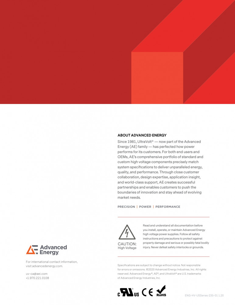 Advanced Energy UltraVolt US Series datasheet page 6