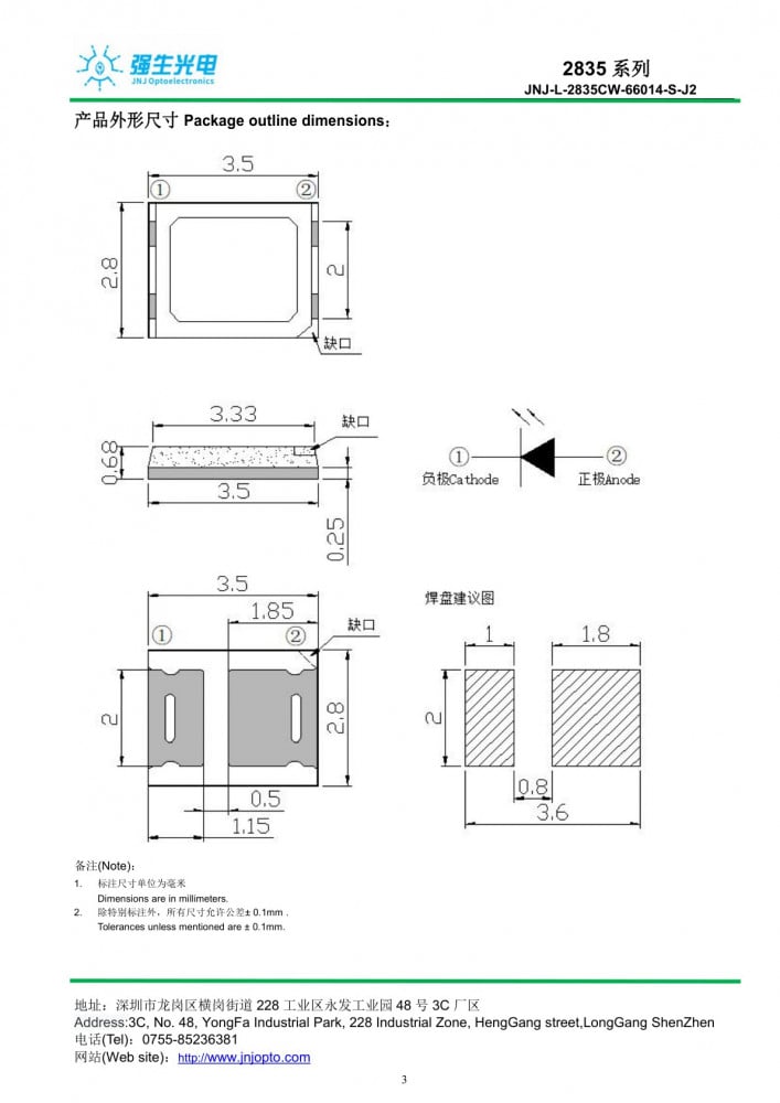 JNJ-L-2835CW-66014-S-J2 datasheet page 3