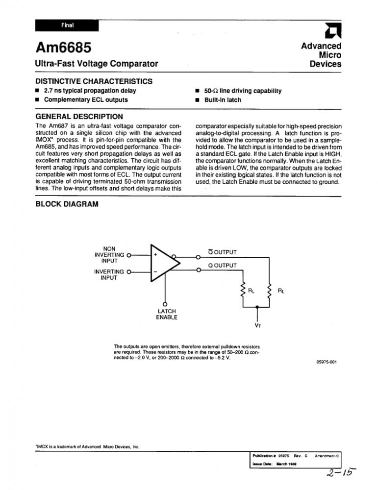 AM6685DL datasheet page 1