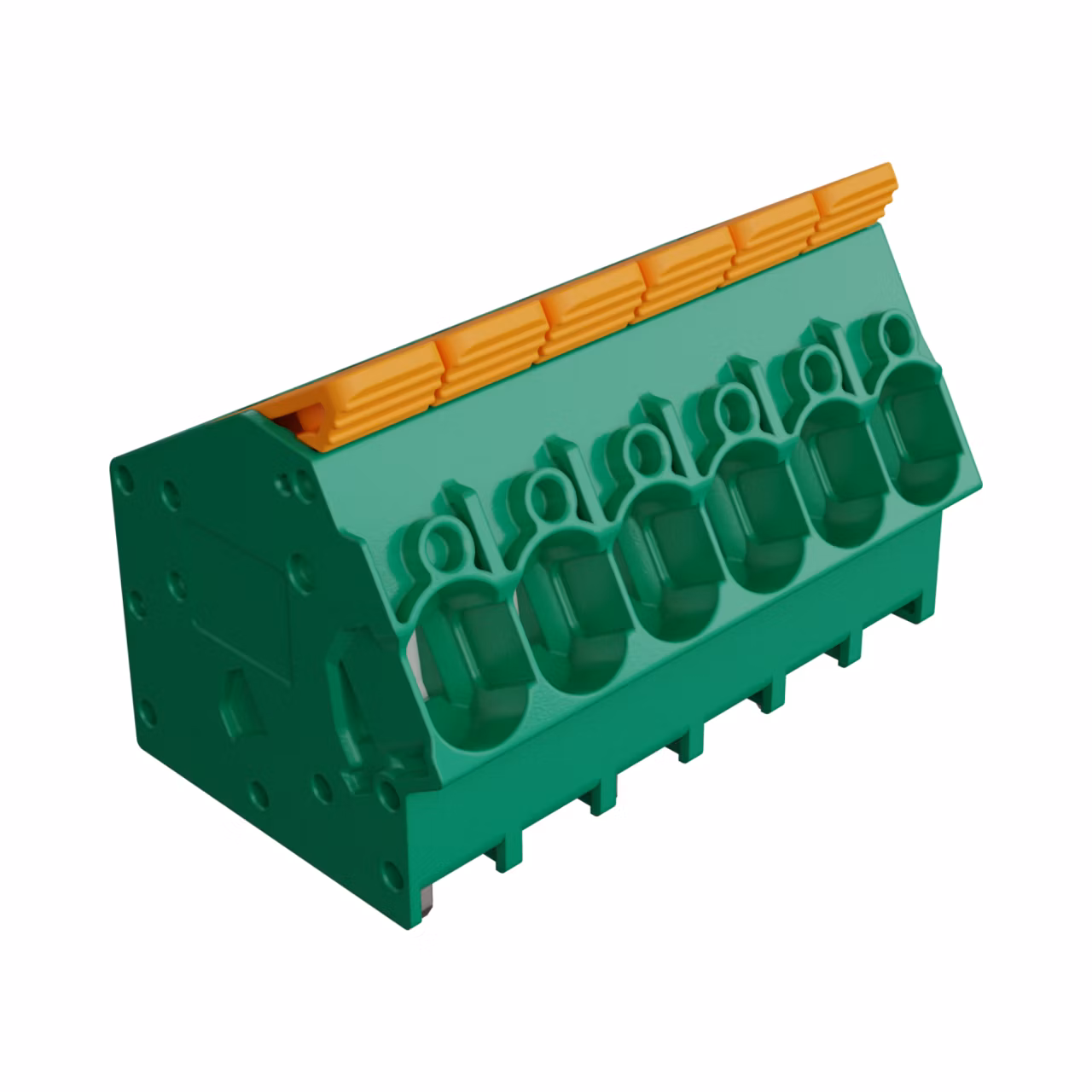 7.50mm Pitch Lever Activated Fixed Mount PCB Terminal Block, 35° Wire Entry, Left Front Terminal, 6 Circuits for sale