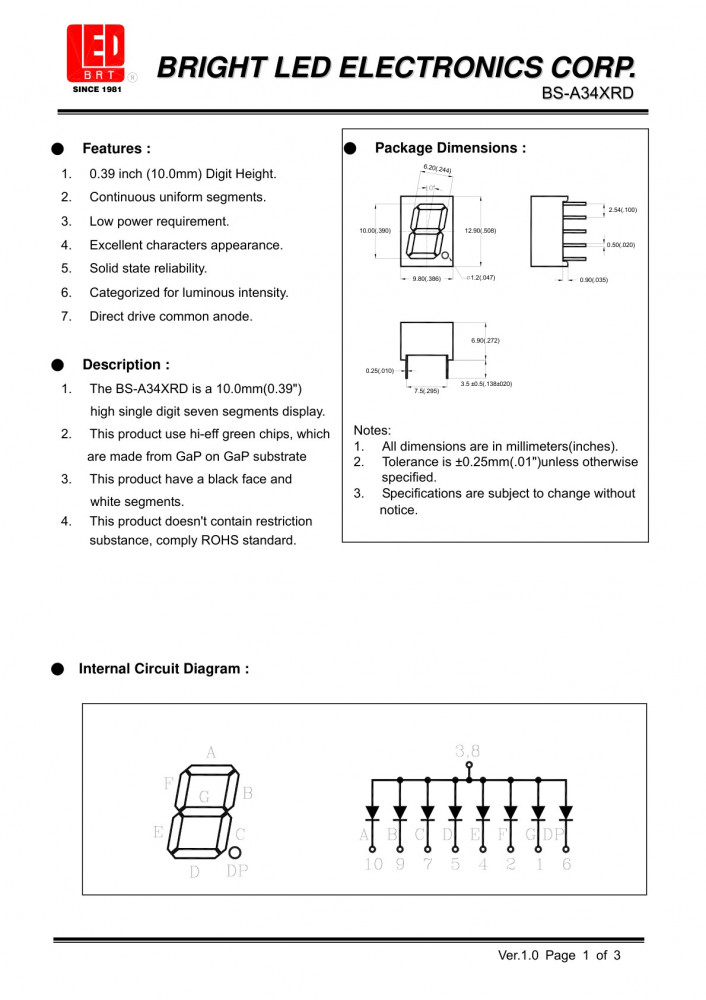 BS-A34XRD documentation page 1